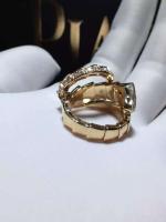 China Serpenti one-coil ring in 18 kt rose gold, set with pavé diamonds on the head. brand jewelry for sale