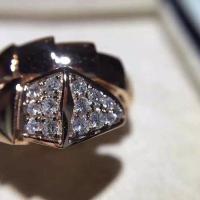 China Serpenti one-coil ring in 18 kt rose gold, set with pavé diamonds on the head. brand jewelry for sale