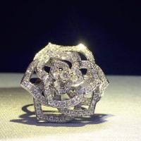 China Piaget brand jewelry Rose ring in 18K white gold set with 143 brilliant-cut diamonds (approx. 1.20 ct). for sale