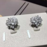 China Piaget brand jewelry 18kt  Piaget Rose earrings in 18K white gold set with 72 brilliant-cut diamonds (approx. 0.45 ct). for sale
