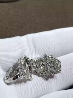 China Piaget brand jewelry 18kt  Piaget Rose earrings in 18K white gold set with 72 brilliant-cut diamonds (approx. 0.45 ct). for sale