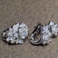 China Piaget brand jewelry 18kt  Piaget Rose earrings in 18K white gold set with 72 brilliant-cut diamonds (approx. 0.45 ct). for sale