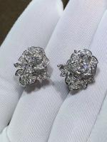 China Piaget brand jewelry 18kt  Piaget Rose earrings in 18K white gold set with 72 brilliant-cut diamonds (approx. 0.45 ct). for sale