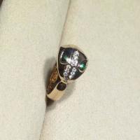 China brand jewelry gold ring with diamond ring 18kt  gold  with white gold or yellow gold for sale