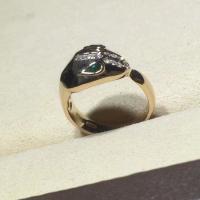 China brand jewelry gold ring with diamond ring 18kt  gold  with white gold or yellow gold for sale