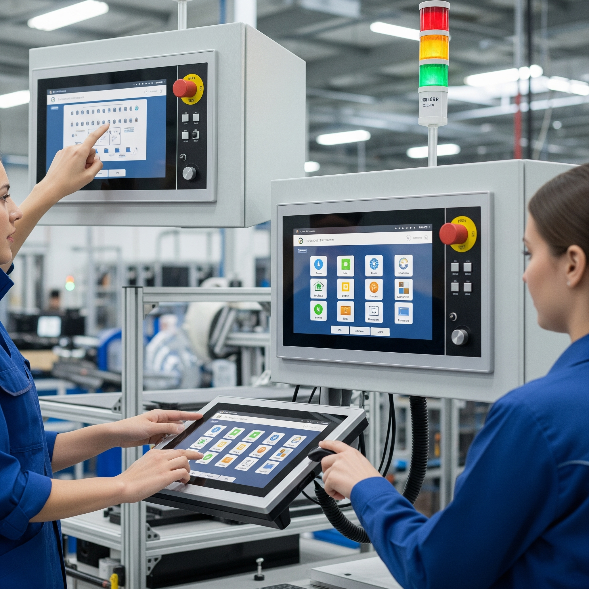 HMI panel in industrial environment