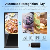 China 65-Inch 4K Touch Screen Advertising Kiosk with Android/Windows OS and 10-Point Capacitive Display for sale