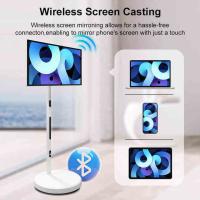 China 27 Inch Floor Standing Mobile TV with Adjustable Smart Stand, 4GB RAM 128GB Storage Android 12 Display for sale