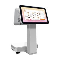 China 15.6+14 Inch Dual Screen POS Terminal with 30KG Weighing Pan, 58mm Thermal Printer and Intel N2840 Processor for sale