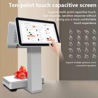 China 15.6+14 Inch Dual Screen POS Terminal with 30KG Weighing Pan, 58mm Thermal Printer and Intel N2840 Processor for sale