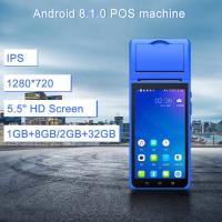 China Smart NFC Mobile Payment Terminal with 5.5 Inch Screen 5000mAh Battery and Built-in Thermal Printer for sale