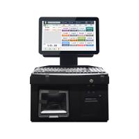 China 14-Inch Dual Touch Screen Windows 7 POS Terminal with i3 CPU, 4GB RAM, 64GB Storage and Built-in Printer for sale