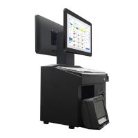 China 14-Inch Dual Touch Screen Windows 7 POS Terminal with i3 CPU, 4GB RAM, 64GB Storage and Built-in Printer for sale