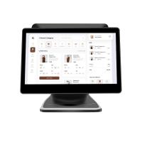 China 13.3/15.6 Inch Dual Touch Screen POS Terminal with Intel i3 CPU, 4GB RAM, 64GB Storage and Foldable Base for sale