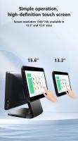 China 13.3/15.6 Inch Dual Touch Screen POS Terminal with Intel i3 CPU, 4GB RAM, 64GB Storage and Foldable Base for sale