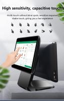 China 13.3/15.6 Inch Dual Touch Screen POS Terminal with Intel i3 CPU, 4GB RAM, 64GB Storage and Foldable Base for sale