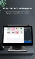 China 13.3/15.6 Inch Dual Touch Screen POS Terminal with Intel i3 CPU, 4GB RAM, 64GB Storage and Foldable Base for sale
