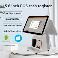 China 15.6 Inch All in One Touch Screen POS System Cash Register with 4GB RAM 64GB Storage for Restaurant Retail for sale