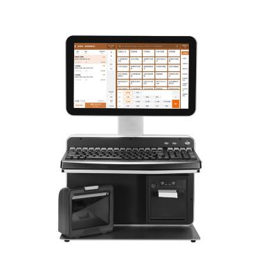 China 15.6 Inch Touch Screen POS System Intel i5 4GB RAM 128GB SSD Dual Screen Cash Register for sale