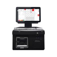 China 14 Inch Dual Screen POS System with Thermal Transfer Printer Android Win7 10 All in One Terminal 4GB 64GB for sale