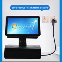 China 15.6 Inch Dual Screen Touch POS System with Cash Drawer Built-in 58mm Printer 2GB RAM for sale