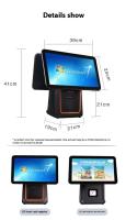China 15.6 Inch Dual Screen POS System with Built-in Printer and 4GB RAM 64GB Storage for Retail Restaurant for sale