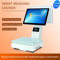 China 15.4 Inch Dual Screen POS Scale All in One with Intel J1800 CPU WIFI BT for sale