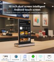 China 10.1 inch Dual Display Desktop Android All in One Touch Screen Tablet PC with 4G WiFi POE for Restaurant Kiosk for sale