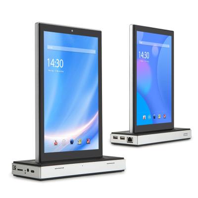 China 10.1 inch Dual Display Desktop Android All in One Touch Screen Tablet PC with 4G WiFi POE for Restaurant Kiosk for sale