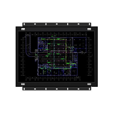 China 15-inch Open Frame Touch Screen Monitor DC12V with 1024x768 Resolution, VGA HDMI USB Interfaces and IP65 Rating for sale