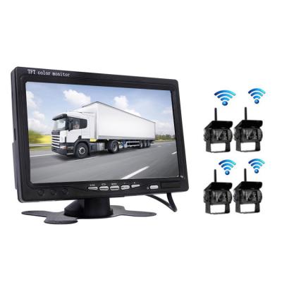 China 7 Inch 1024x600 TFT LCD Rear View Car Monitor with Dual Camera Inputs 12V/24V DC for sale