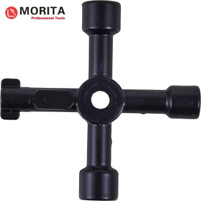China Zinc Alloy 4-Way Multi-Functional Utilities Key 72mm Electric Meter Box Radiator Bleed Gas Key for sale