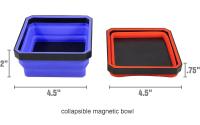 China Collapsible Silicone Magnetic Bowl 120x120x50mm with Strong Base for Bolts, Nuts, Screws Storage for sale
