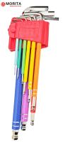 China 9-Piece CR-V Steel Ball End Allen Key Set with Diamond Tips - 1.5mm to 10mm Sizes in Multi-Colored Handles for sale