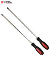 China Professional Long Reach Screwdrivers 2-Pack with Magnetic Tips - 300mm Chrome Vanadium Steel PH2 PZ2 for sale