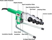 China Plastic Pipe Fusion Welder 800W 220V for 20-63mm PPR PE PP PVDF PB Pipes with Digital Display for sale