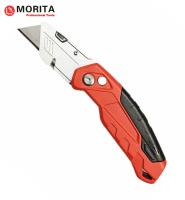 China Folding LockBack Utility Knife 100×18mm with SK5 Alloy Steel Blade and Multi-Angle Adjustment for sale