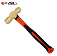 China Non-Sparking Brass Ball Pein Hammer with Fiberglass Handle - 230g to 1130g Sizes, Corrosion Resistant for Hazardous Environments for sale