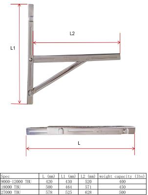 China Heavy Duty Stainless Steel Split AC Mounting Bracket 400-600 lbs Capacity for 9000-45000TBU HVAC Systems for sale