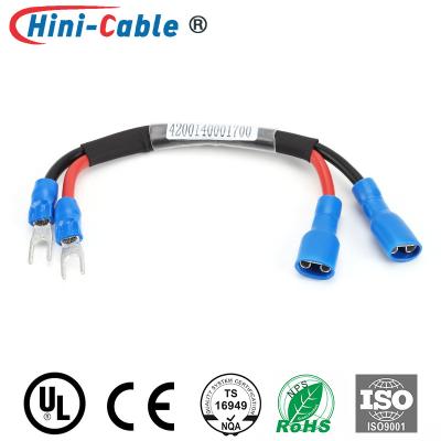 China Plug Spring Terminals(SFB-T205[8]) to Insulated Spade Terminals with Heat-shrinkable Tube Power Output Wire for sale