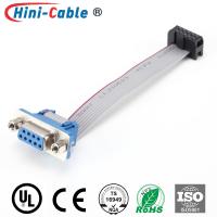 China D-SUB 9Pin with Screw to IDC 2x5Pin Flexible Flat Ribbon with Red Side Signal Transmission Connecting Wire Assembly for sale