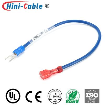 China Blue Spade Terminal To Red Female 230mm Custom Wire Harness for sale