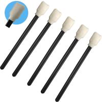 China Dustless Cleanroom Rectangular Foam Tip Swab With Black Handle for sale
