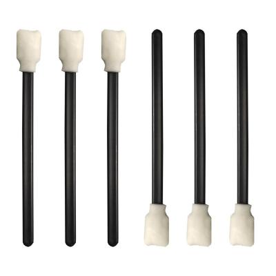 China Flat Square Sponge Head Format Printer Cleaning Foam Swabs With Black Handle for sale