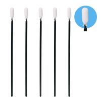 China Lint Free Cleanroom Open Cell Sponge Q Tips Long Black Handle 6.5