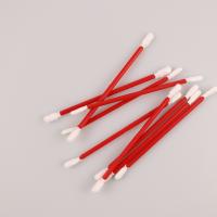 China Lint Free 2 Layers Red PP Stick Cleanroom Polyester Swabs With Double Heads for sale