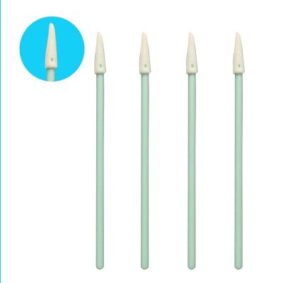 China Small Pointed Sponge Tip PP Stick Slot Groove Cleaning Swab 76mm for sale