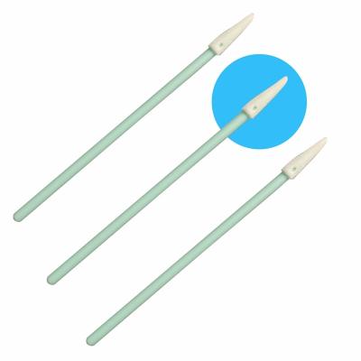 China 76mm Length Thermally Bonded Low Particle Content Foam Tip Swab with Pointed Head for Precision Cleaning for sale