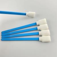China Highly Absorbent Foam Swabs For Solvent Cleaning Paddle Head Blue Handle for sale
