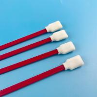 China Red Stem Rectangle Sponge Tip Foam Cleaning Swabs Cleanroom 128mm for sale
